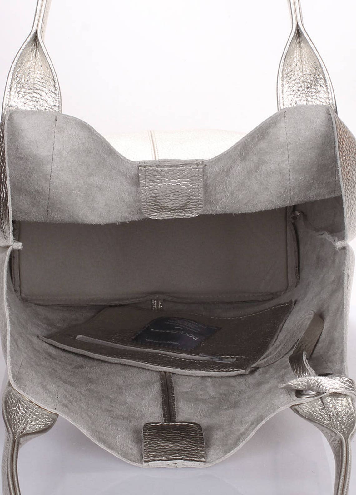 Silver Leather Tote Bag, Leather Bag, Silver Tote, Women Tote, Woman ...