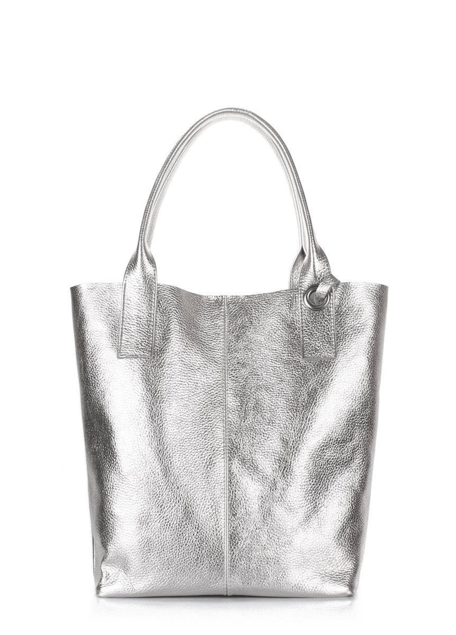 Silver Leather Tote Bag, Leather Bag, Silver Tote, Women Tote, Woman ...
