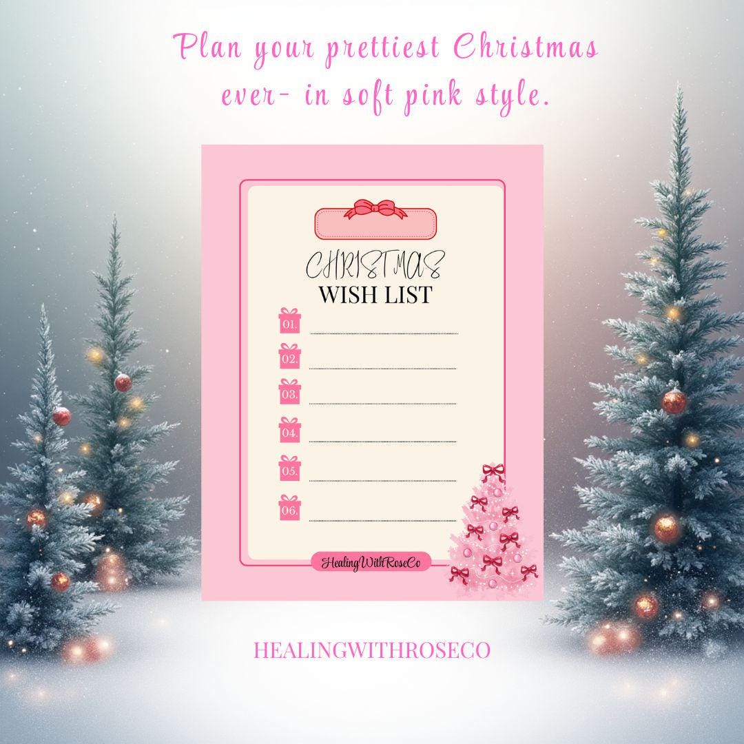 Christmas Wish List Printable | Pink Aesthetic Holiday Planner ...