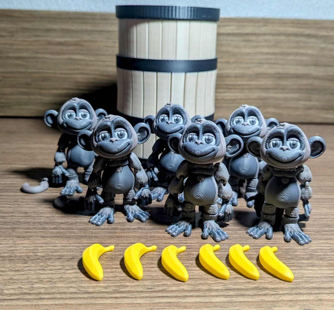 Monkey Figure Toy, Barrel of Monkeys, Monkey Display, Monkey Toy - Etsy