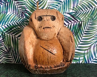 Carved Coconut Monkey - Etsy