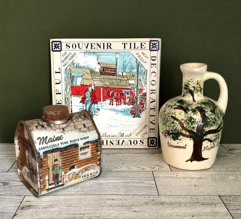Vintage Maple Syrup Pieces: Trivet, Pitcher, and Advertising Tin--your ...