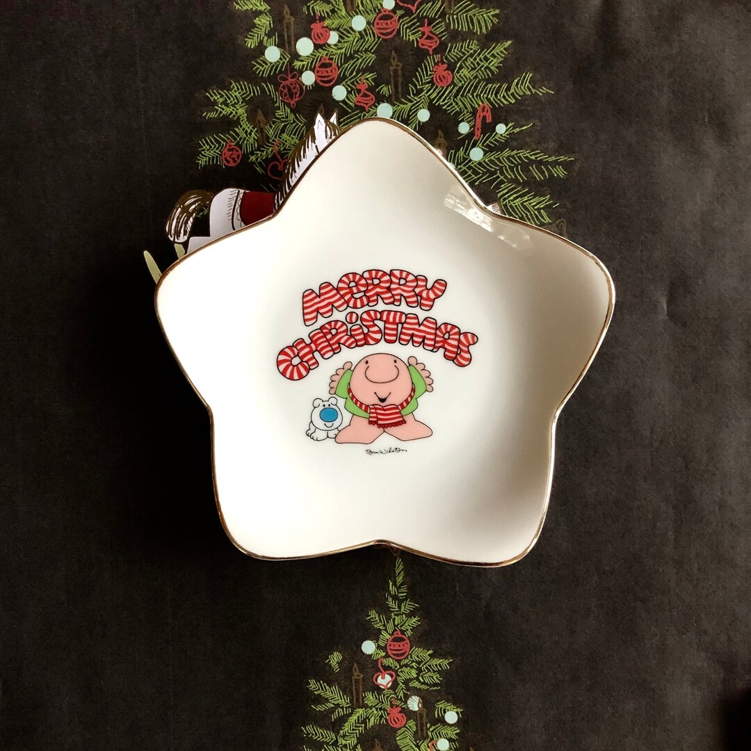 Ziggy Candy Cane Stripe Christmas Star Plate 1981 - Etsy