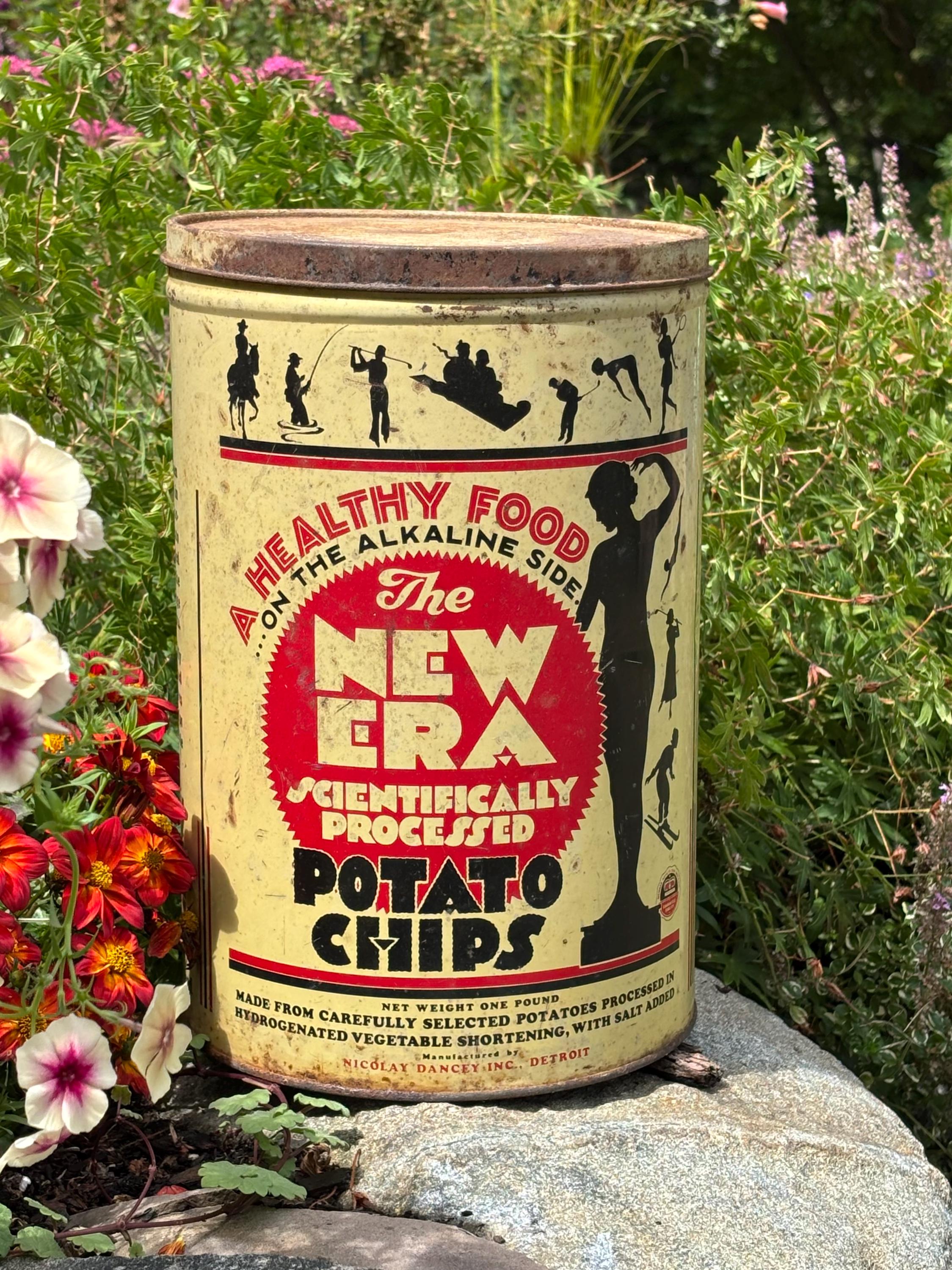 Vintage “the New Era Potato Chips,” 1930-40s Advertising Tin - Etsy