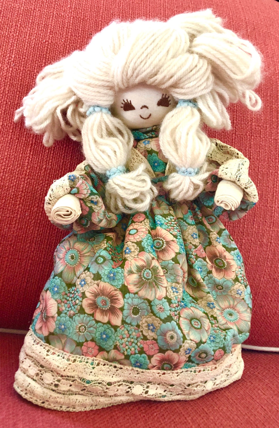 Vintage Groovy Hand-made Rag Doll - Etsy