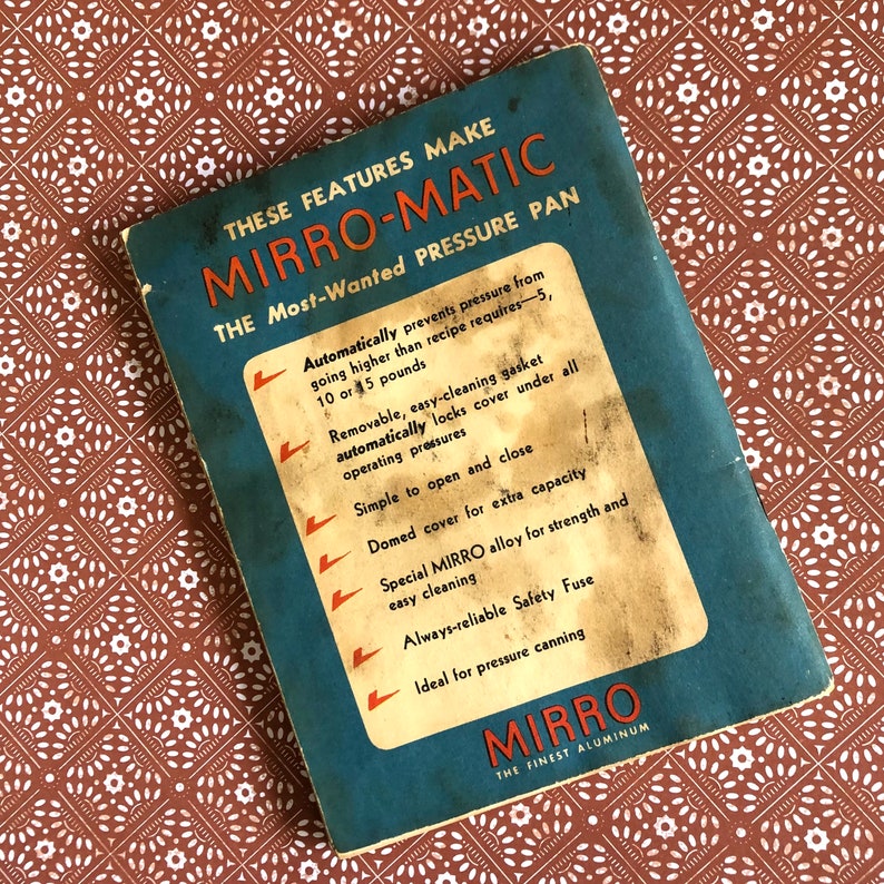 Vintage 1951 Mirro-matic Pressure Cooker Pamphlet: Instructions and ...