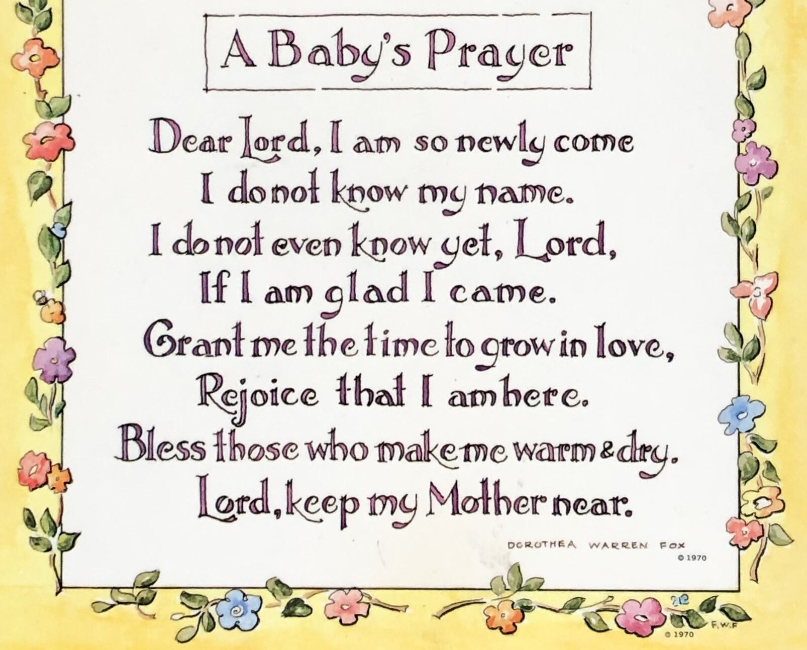 Cute Baby’s Prayer Wall Plaque, 1970 - Etsy