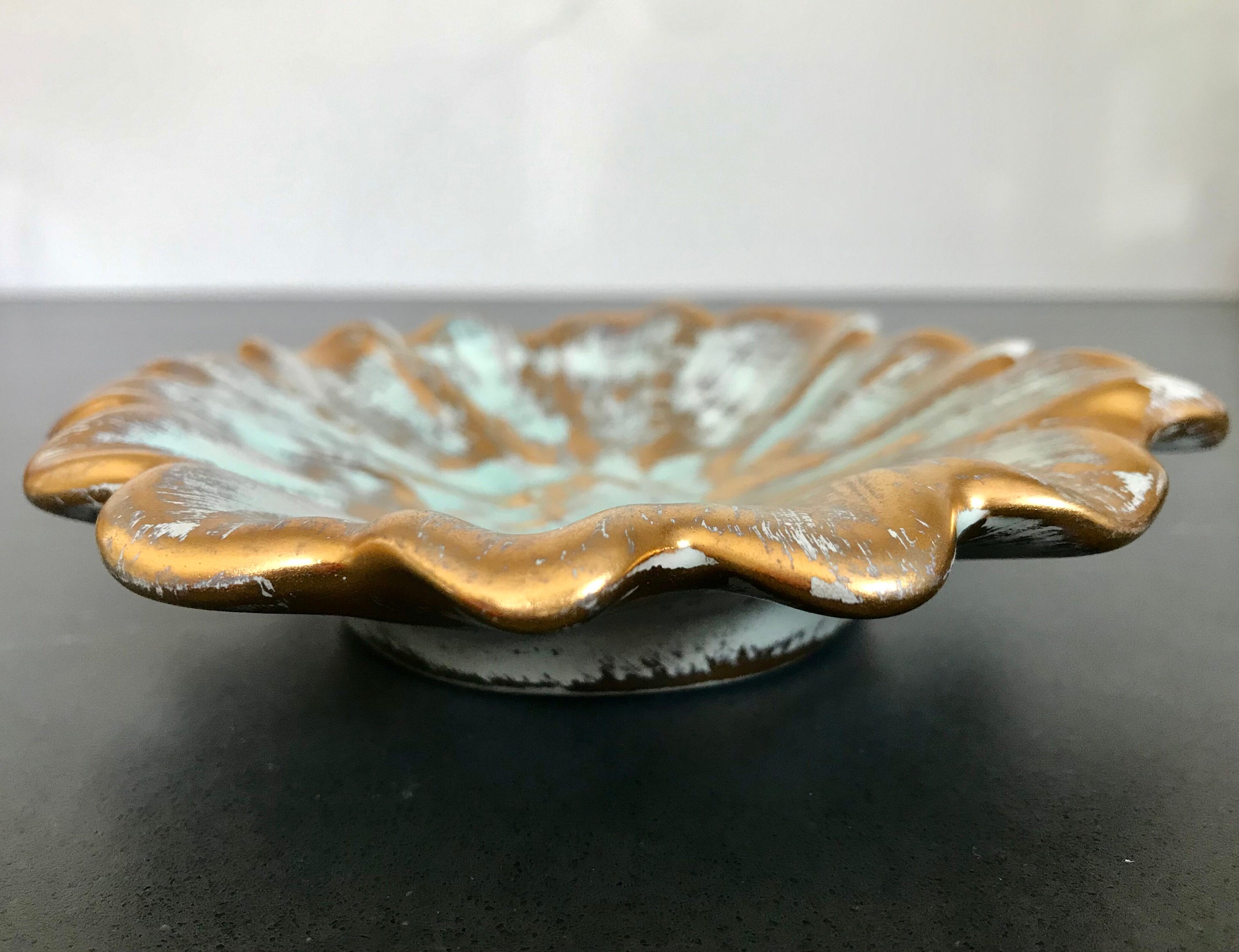 Vintage Stangl antique Gold Small Flower Dish - Etsy