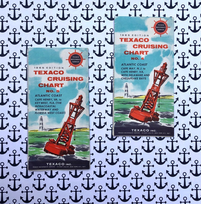 Vintage Texaco Nautical cruising Charts, East Coastyour Choice - Etsy