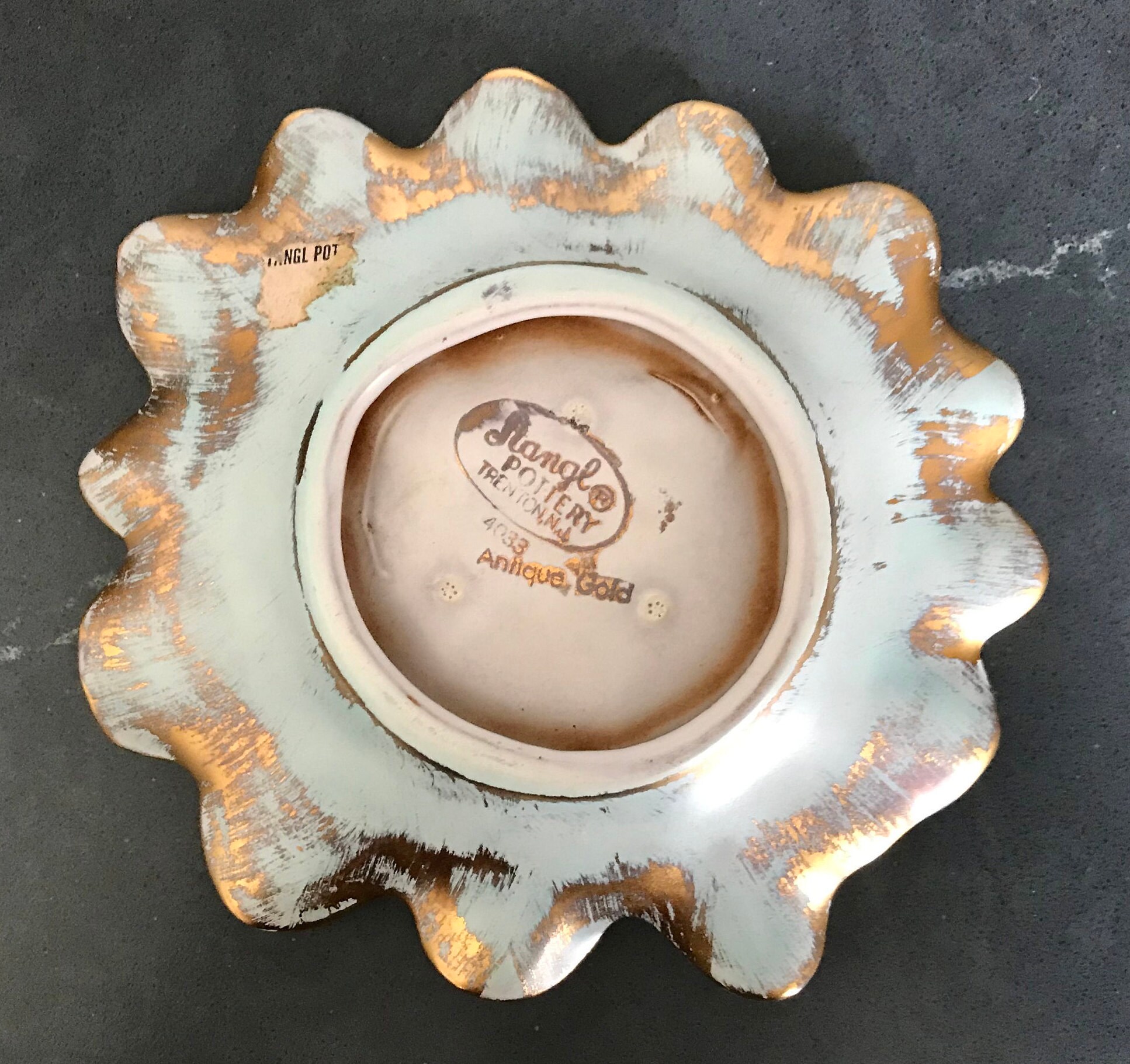 Vintage Stangl antique Gold Small Flower Dish - Etsy