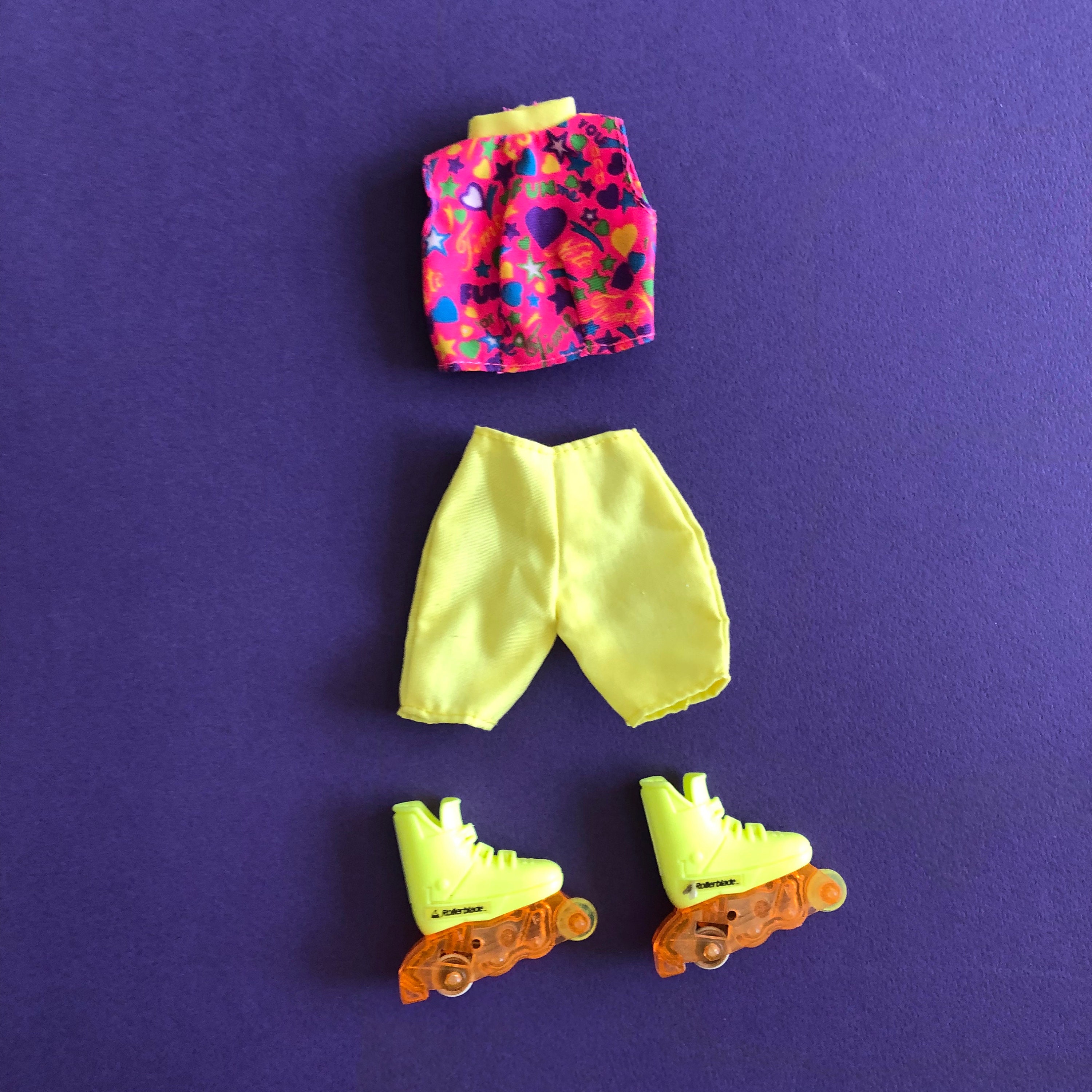 Vintage Barbie Neon 90s Outfits: Outfits Sold as a Pair, Roller Blades ...