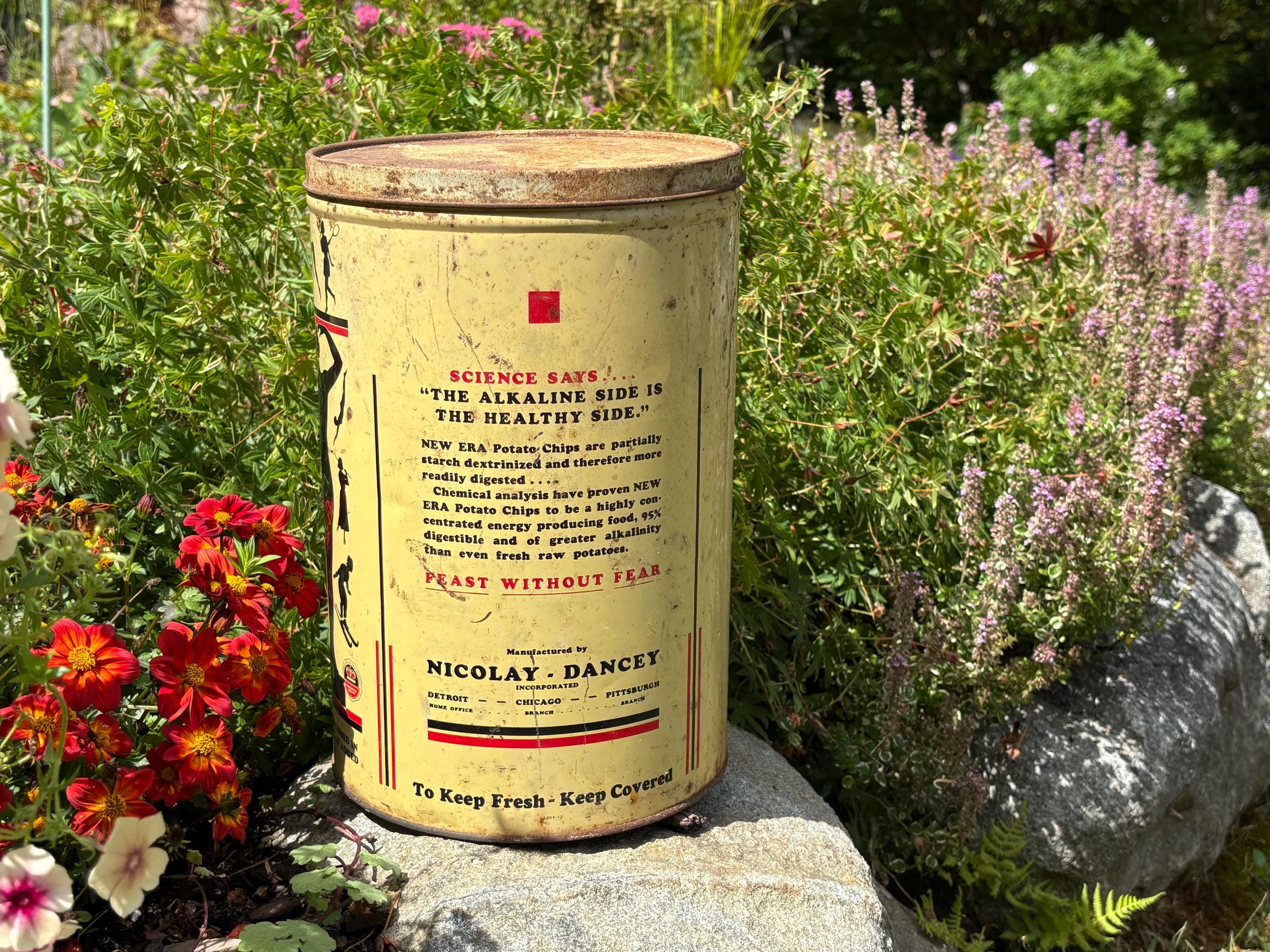 Vintage “the New Era Potato Chips,” 1930-40s Advertising Tin - Etsy