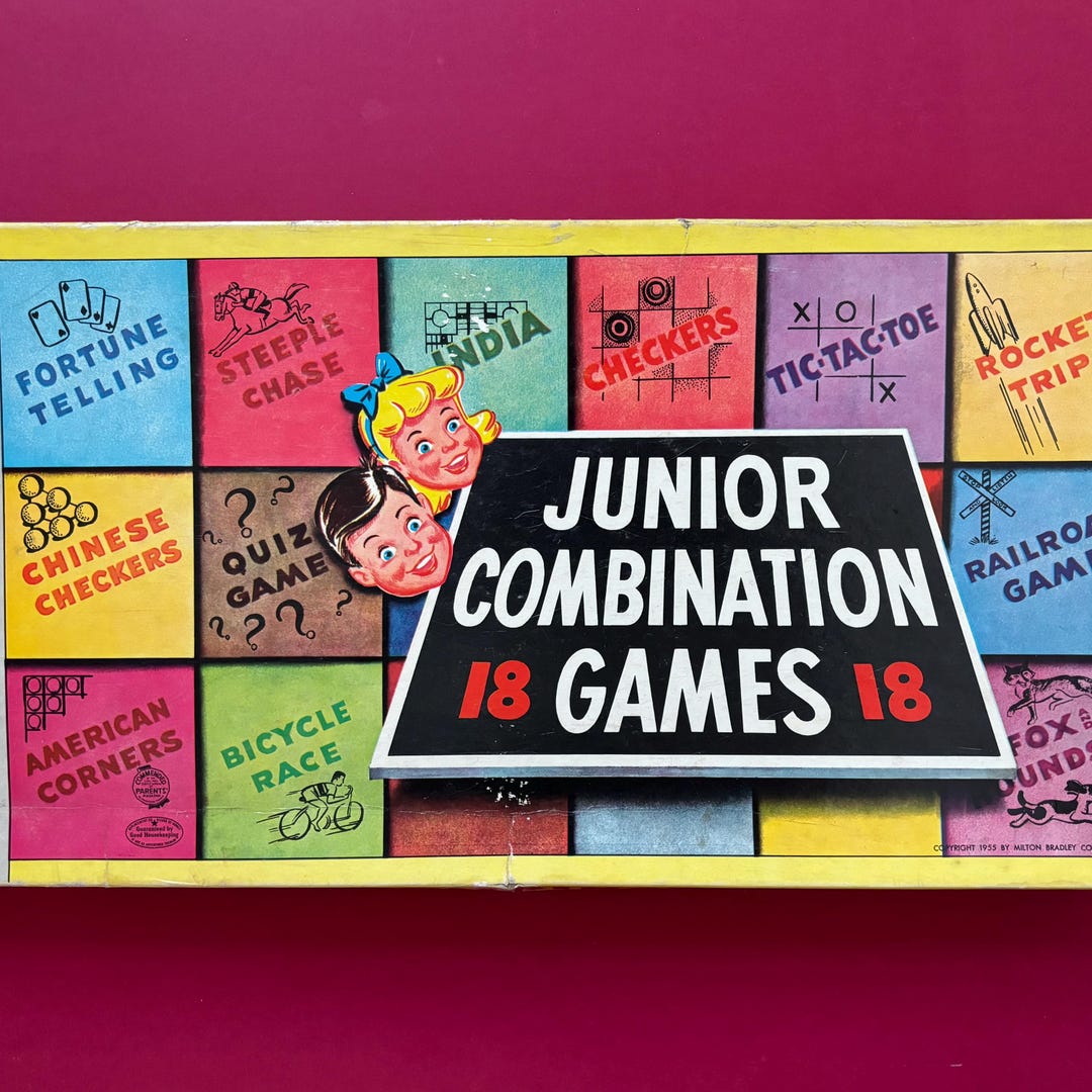 Vintage 1955 Milton Bradley Junior Combination Games--eighteen Games in ...