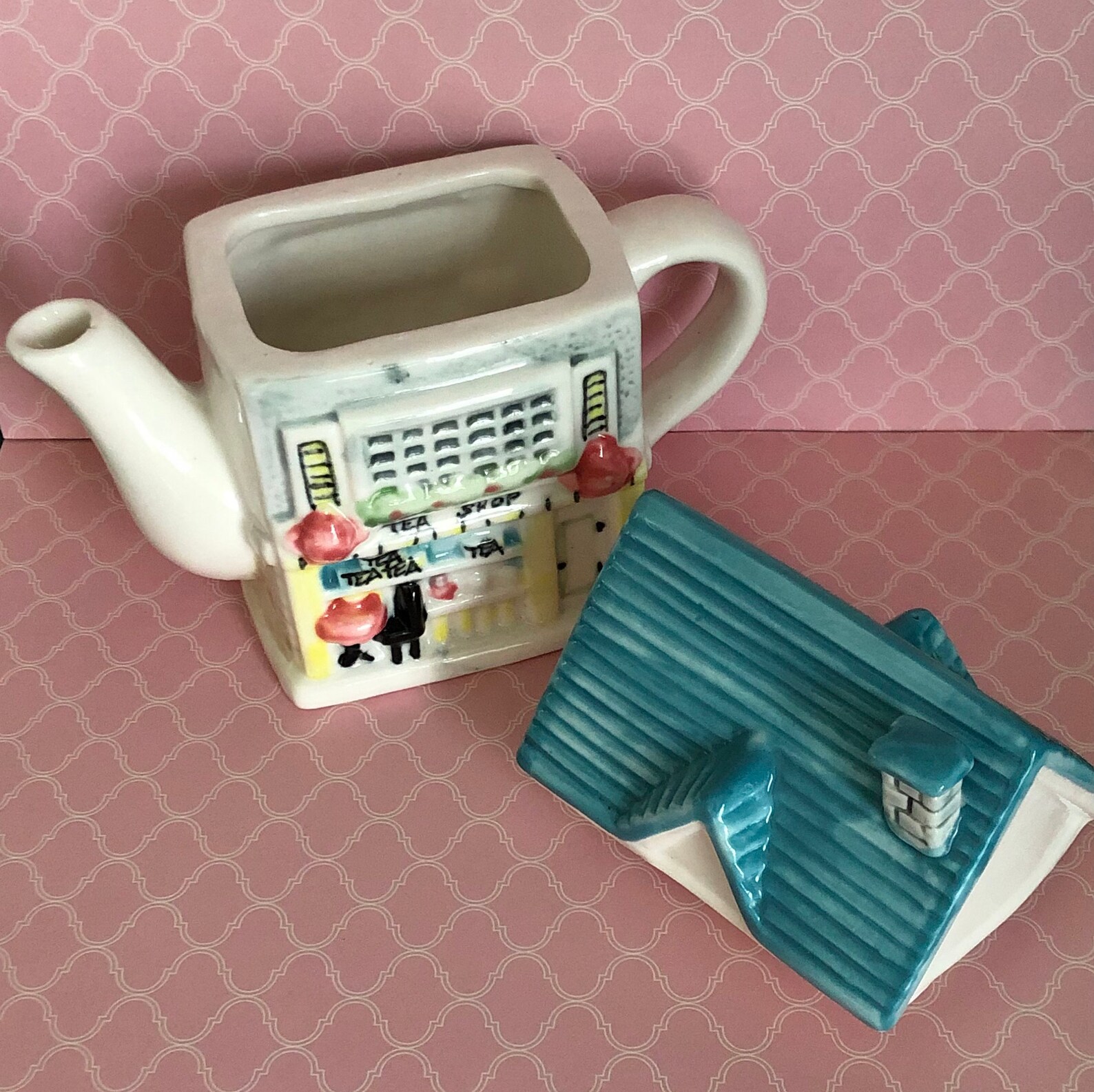 Cute Tea Shop Shaped Ceramic Teapot - Etsy