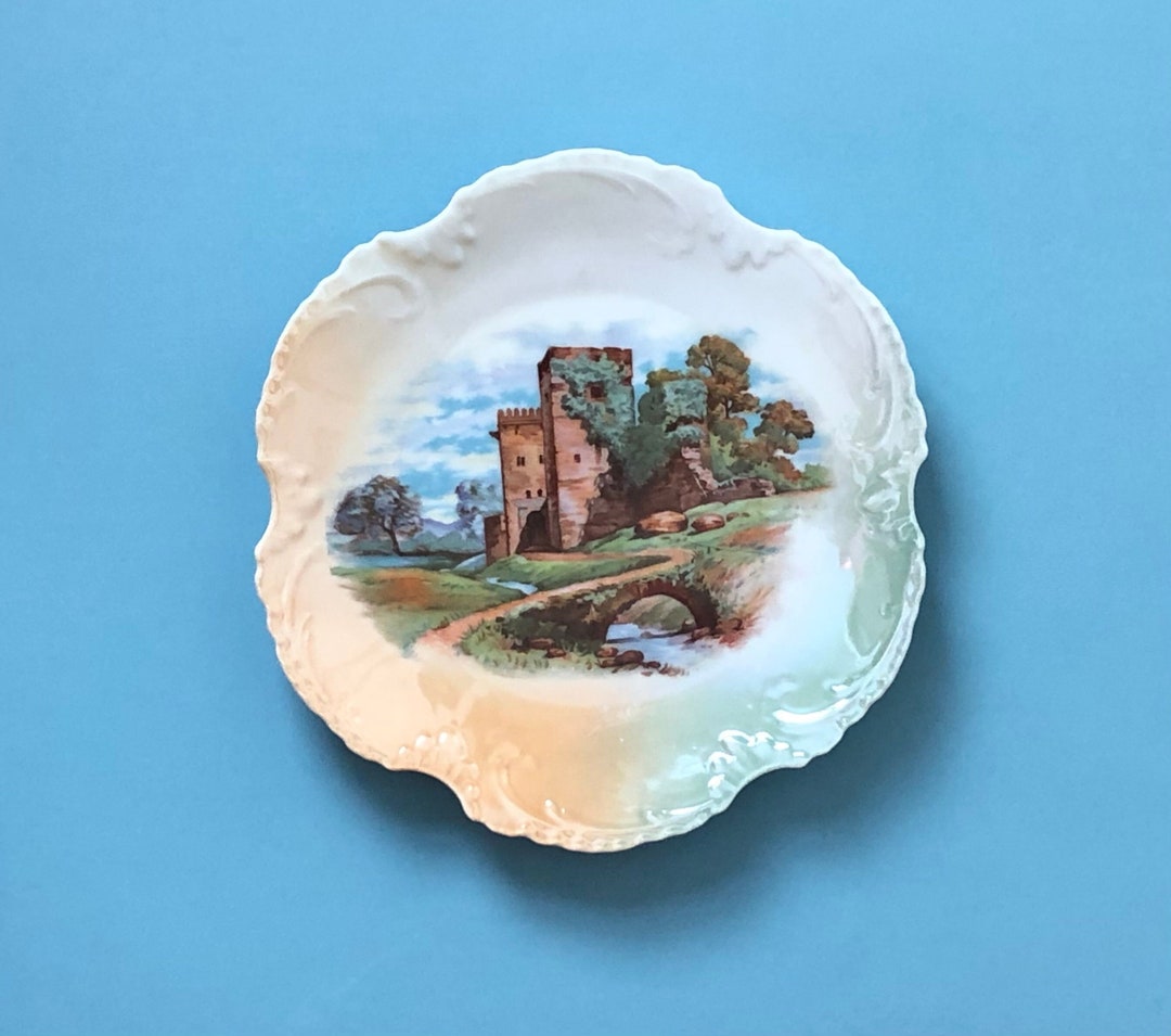 Antique Bavarian Castle Porcelain Plate, “marseille,” Marked Z.S. & Co ...