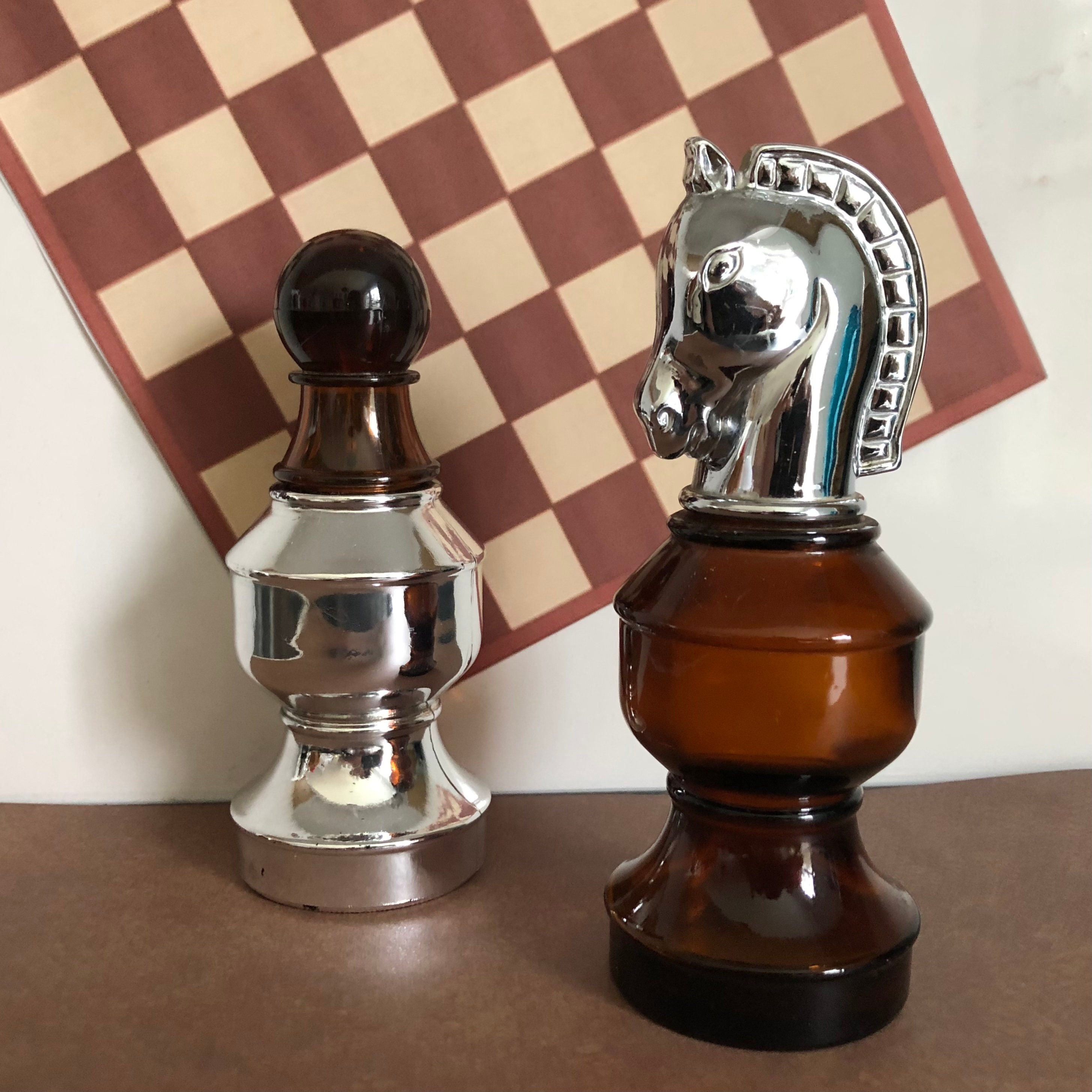 Vintage AVON Chess Piece Mens Cologne Decanters: Knight and - Etsy