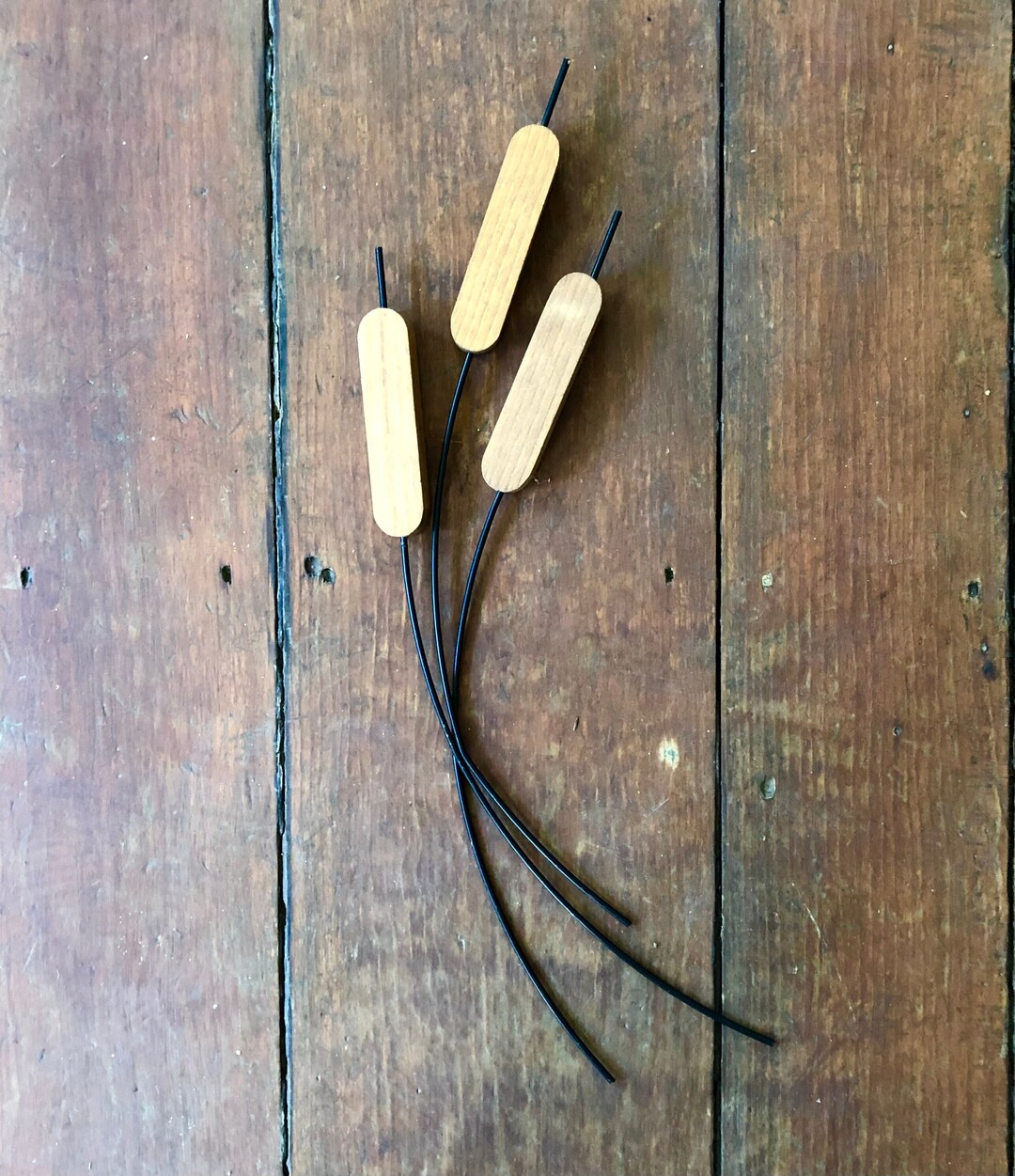 Wood and Metal Cattails, Wall Art, 1970s. - Etsy