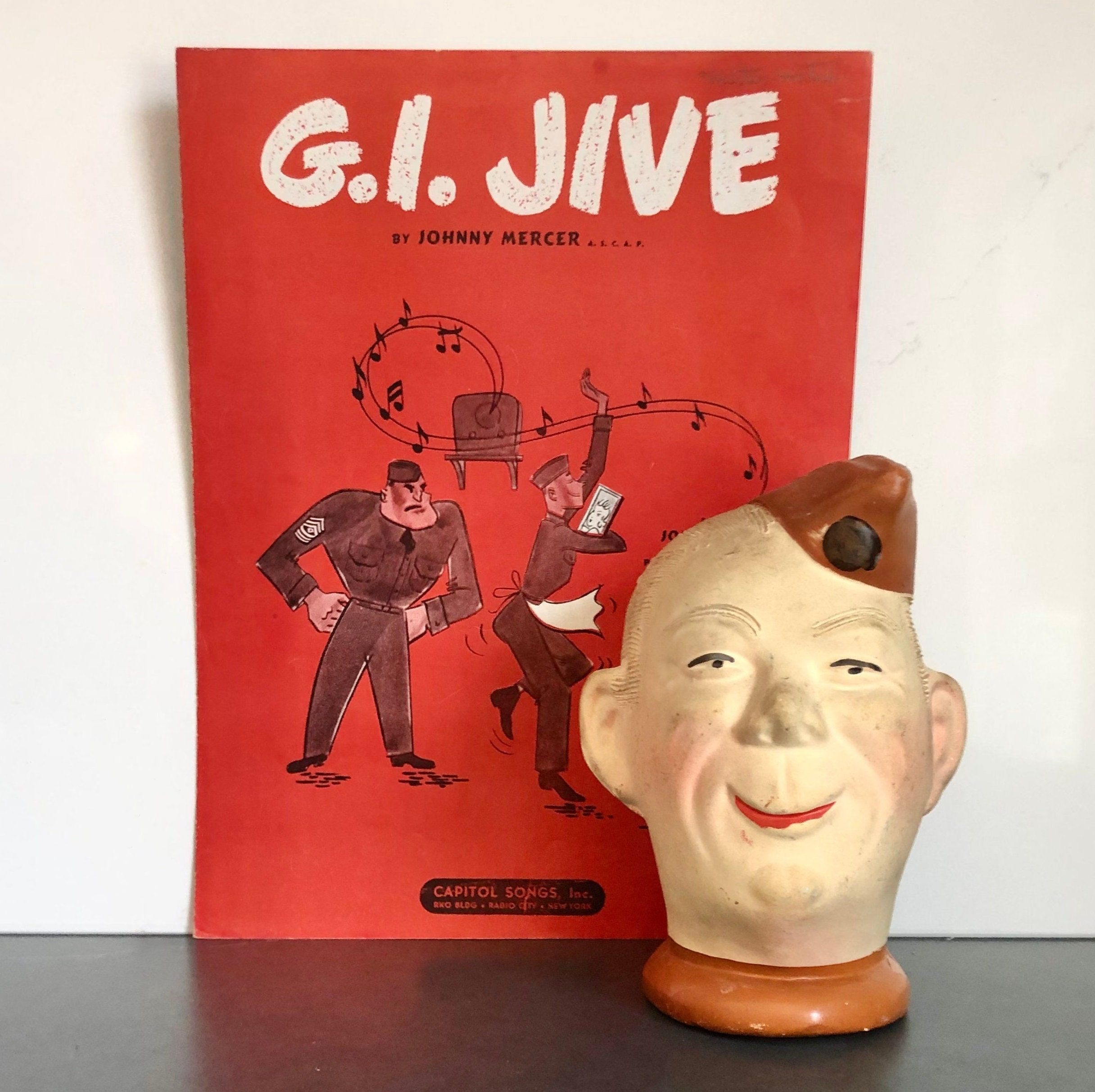 Wwii-era G.I. Head Planter, “grass Head” - Etsy