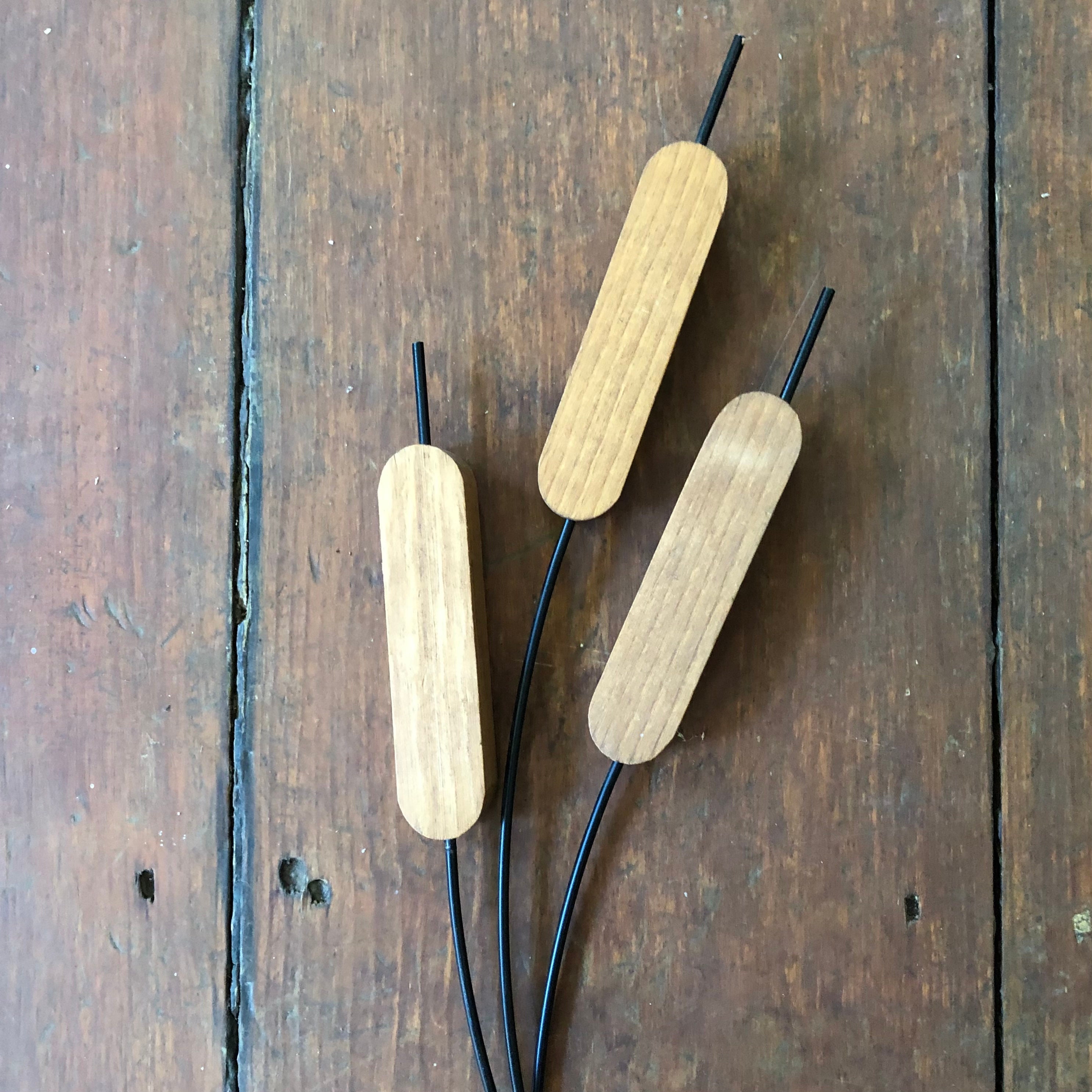 Wood and Metal Cattails, Wall Art, 1970s. - Etsy