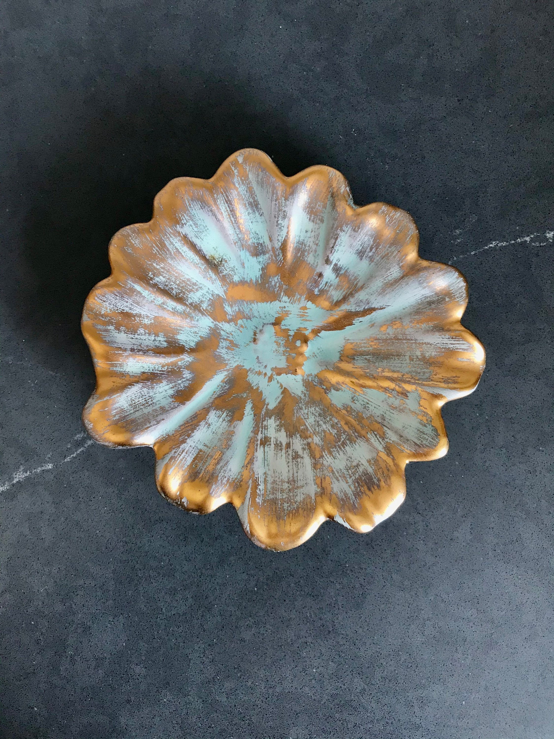 Vintage Stangl antique Gold Small Flower Dish - Etsy
