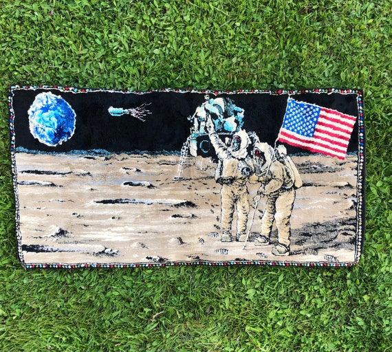 American Flag With Moon Landing 1969