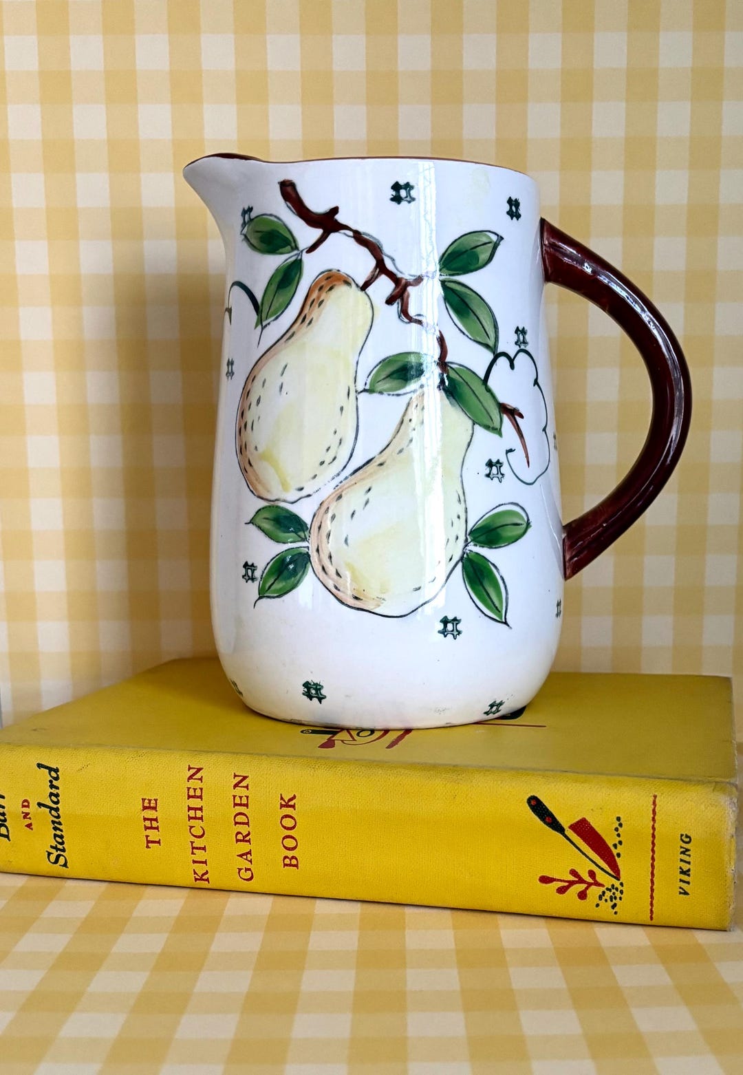 Cheerful Vintage Ceramic Hand-painted Pear Pitcher - Etsy