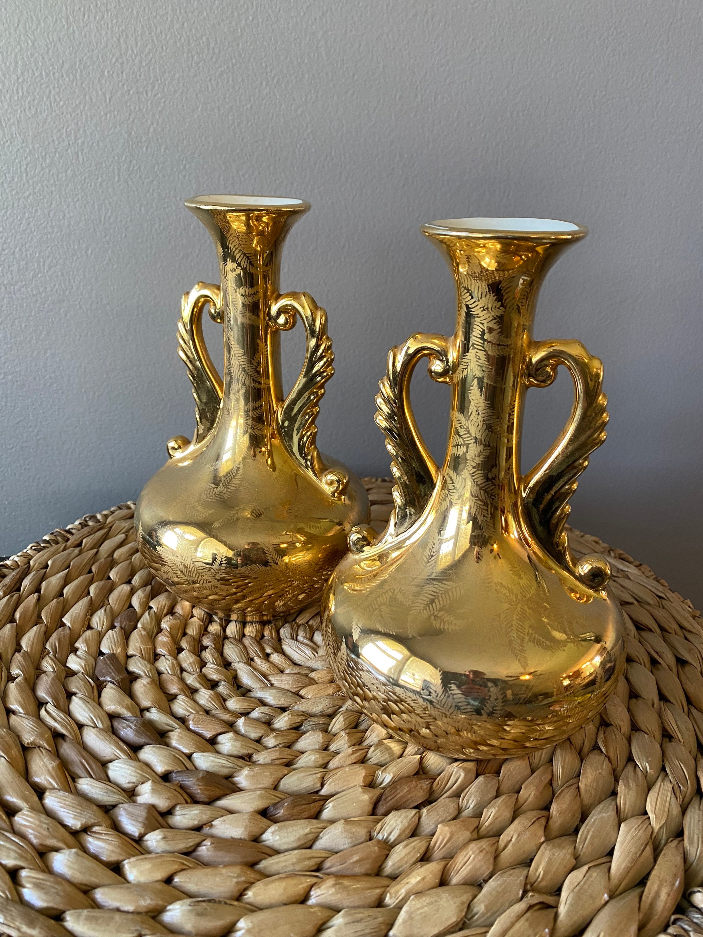 Set of Gold Vases - Etsy