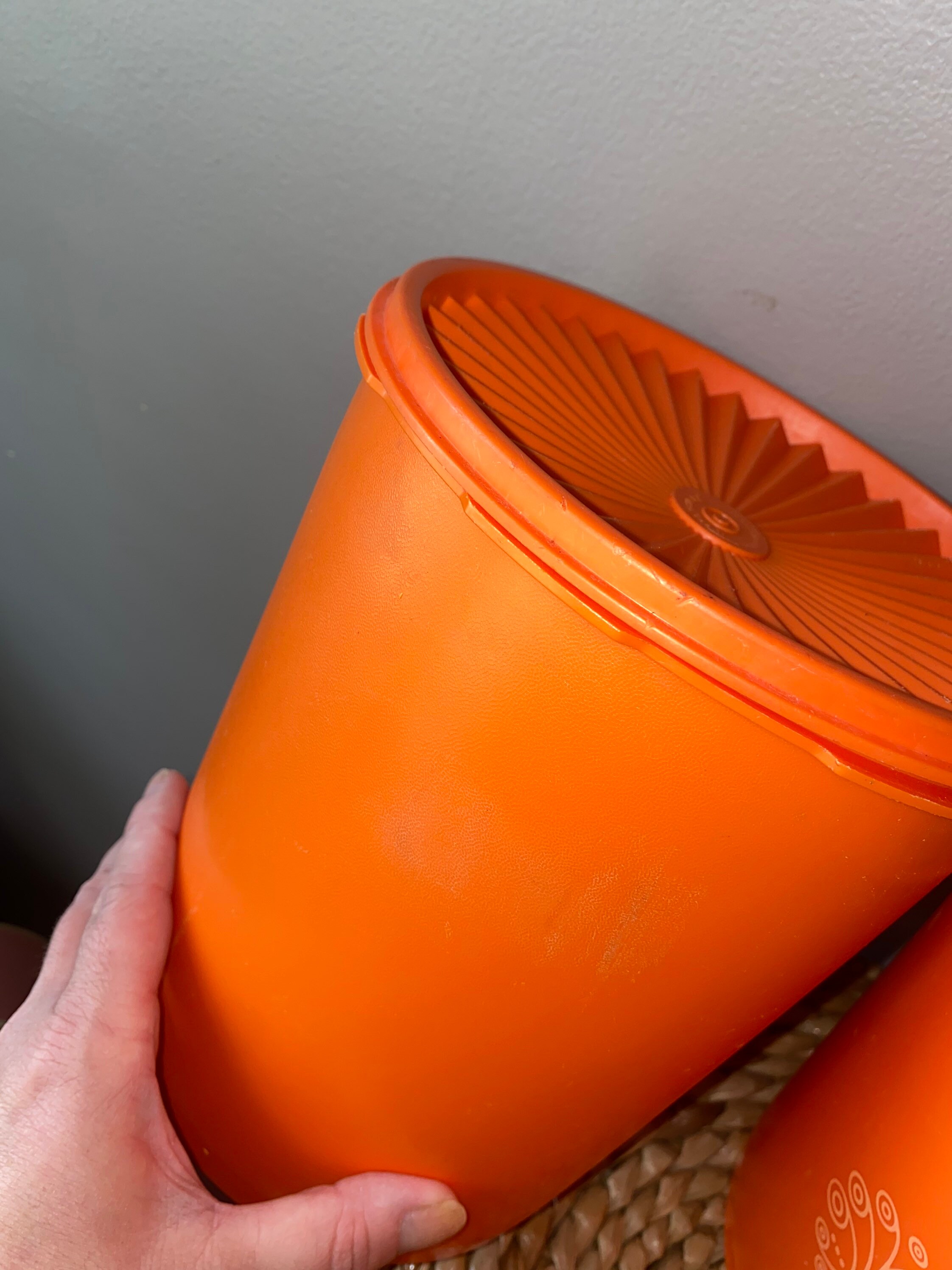 Vintage Orange Tupperware Canister Set of 3 - Etsy
