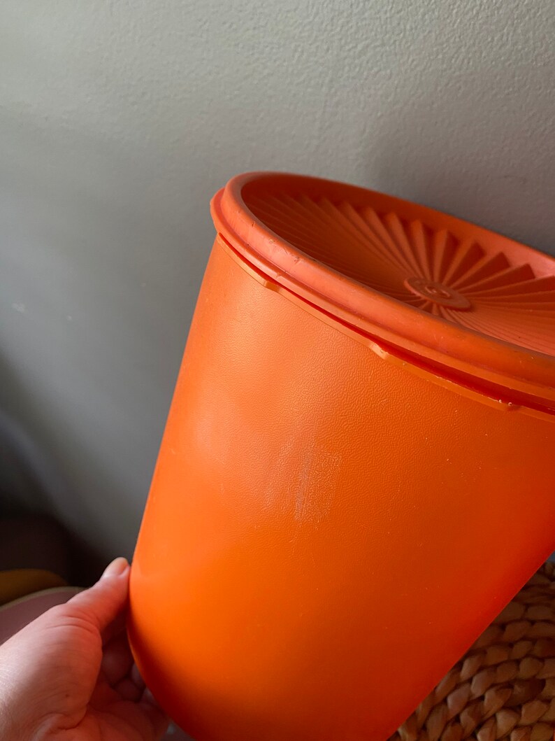 Vintage Orange Tupperware Canister Set of 3 | Etsy