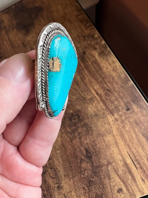 Vintage large turquoise stone ring - Gem