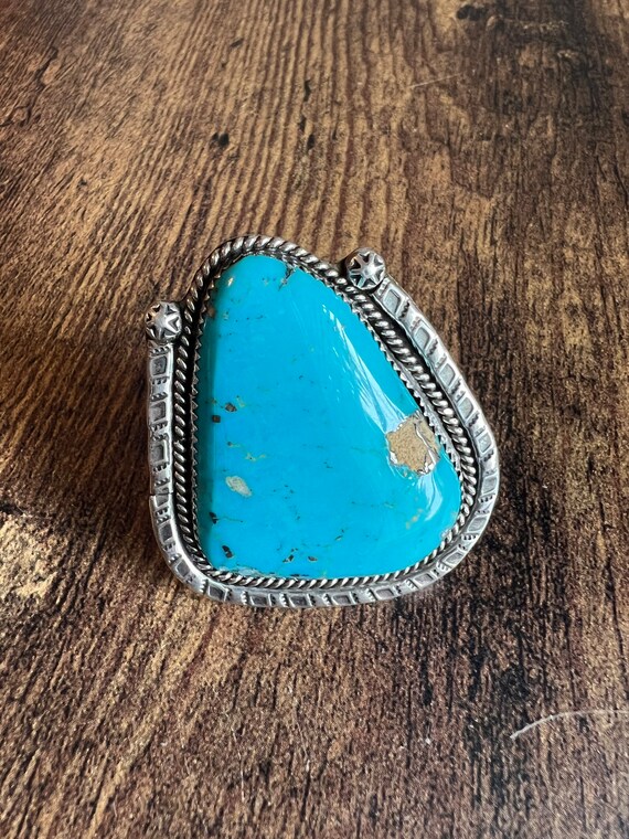 Vintage large turquoise stone ring - Gem