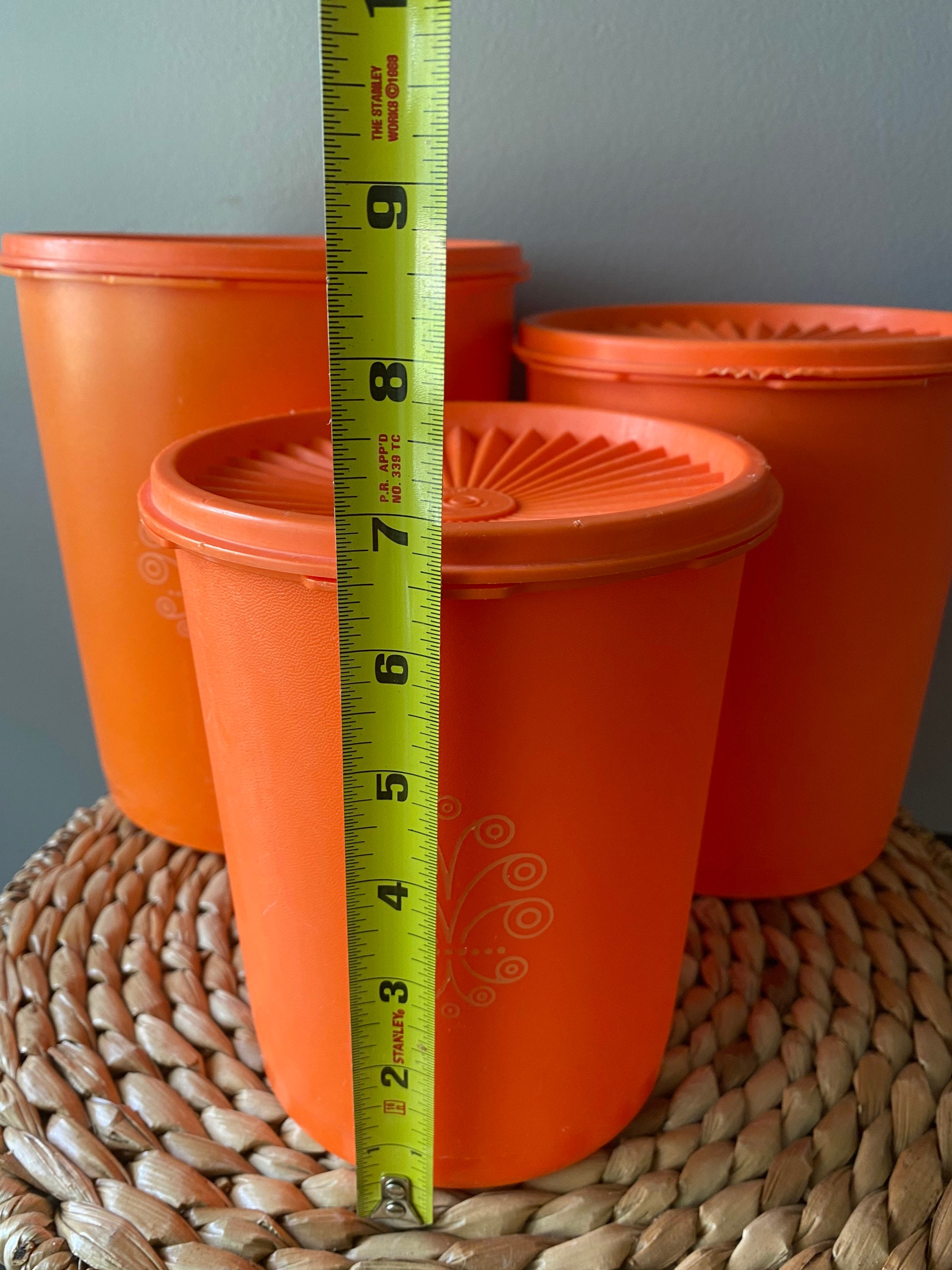 Vintage Orange Tupperware Canister Set of 3 - Etsy