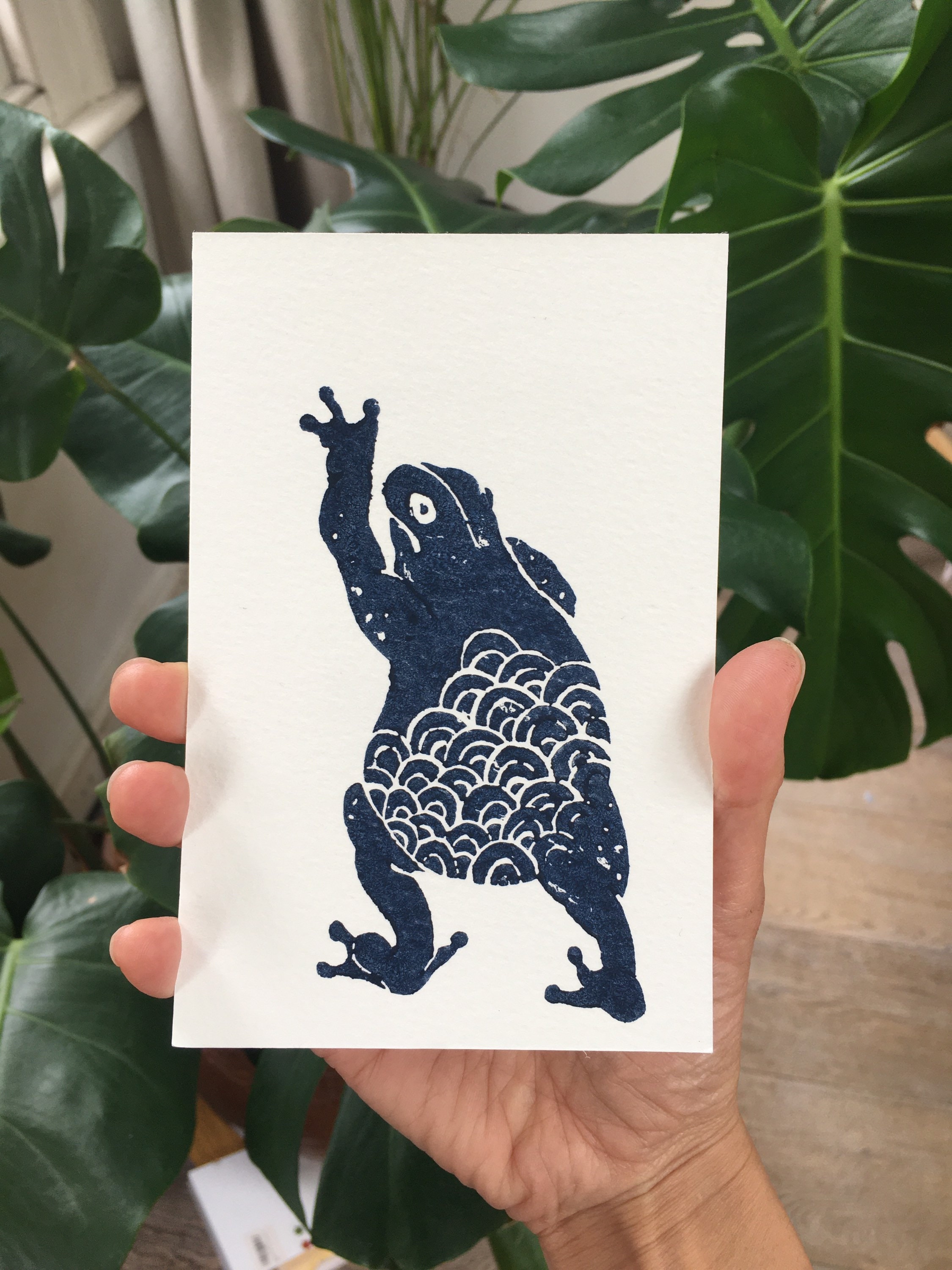 A6 Frog, Sapo, Japonés Yokai Monster Oogama print, Tamaño de postal ...