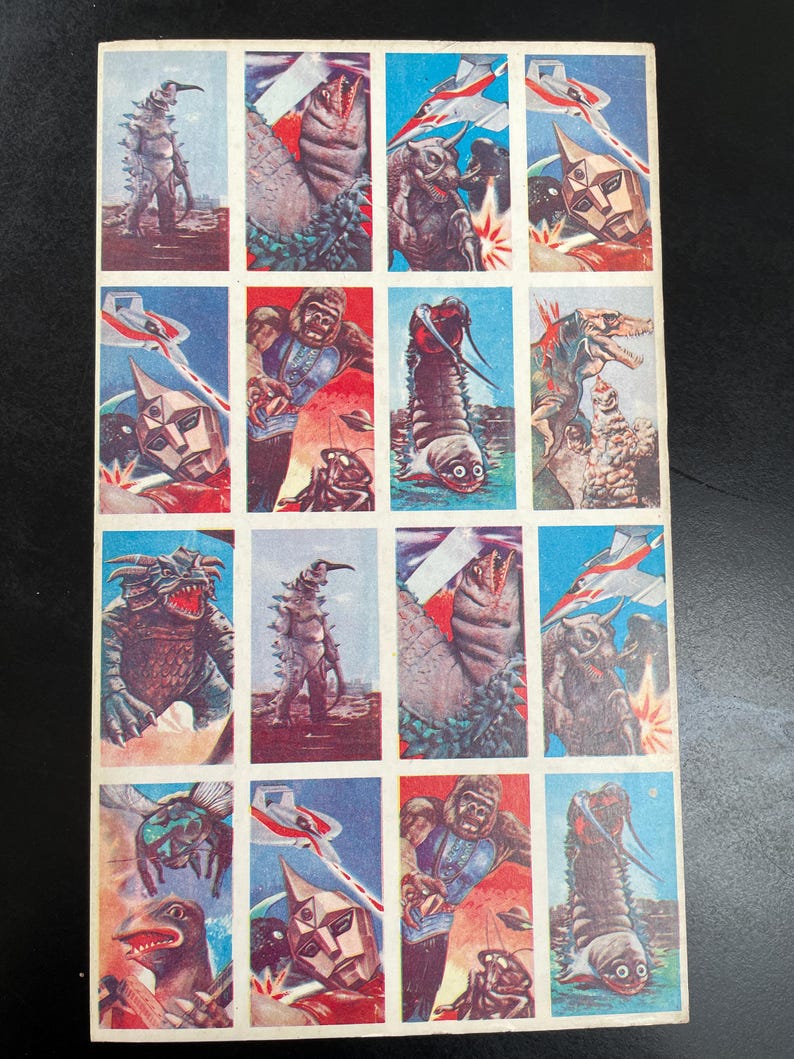 Original 1960s Japanese Kaiju Monster Godzilla Uncut Trading Card Type3 ...
