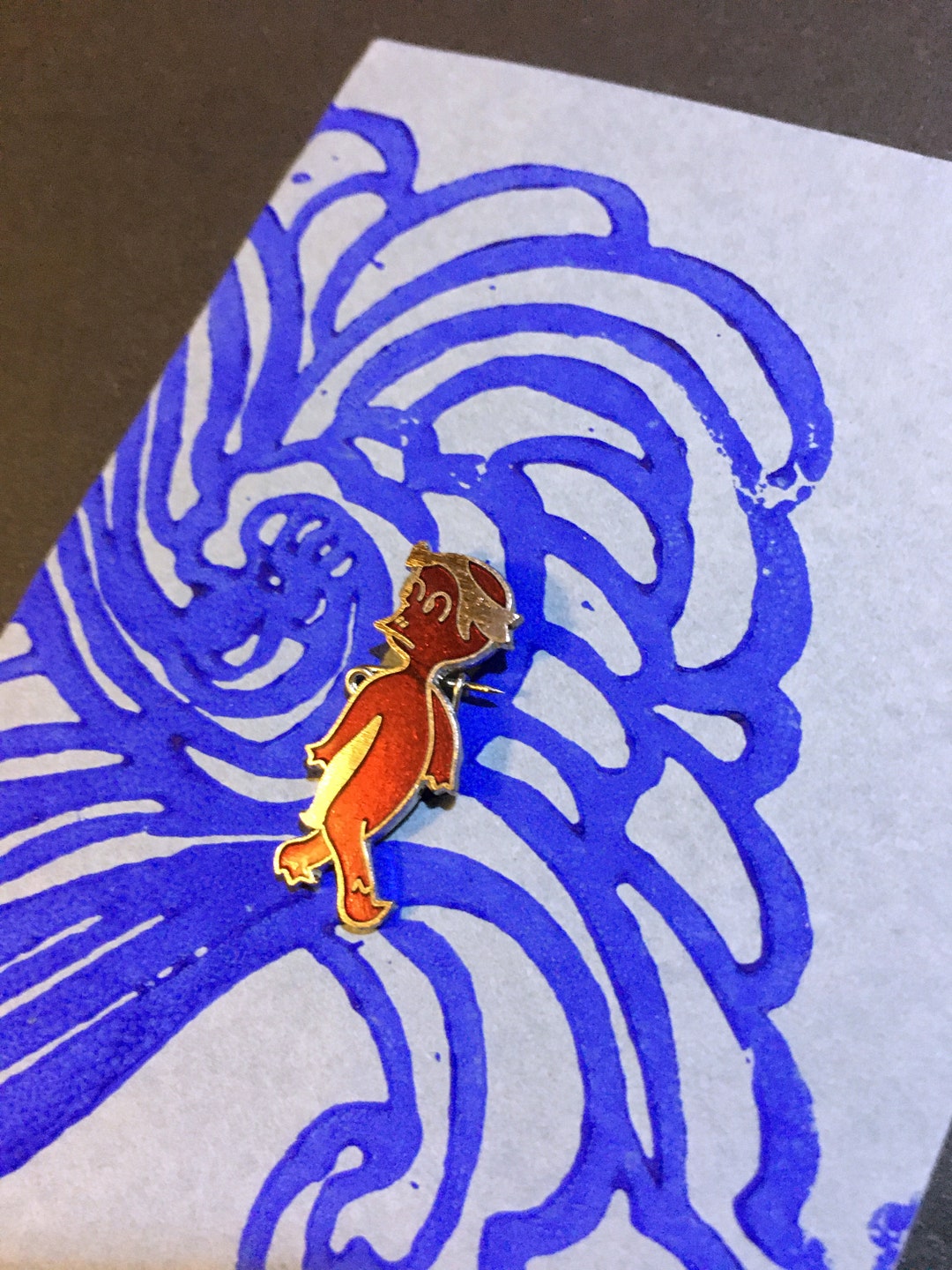 Japanese Kappa Badge From 1975 With AFTERFUTURES Original Linocut Print ...