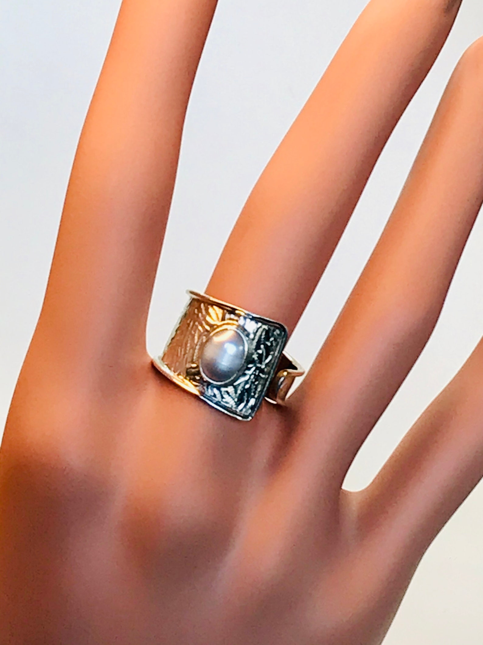 Adjustable Wrap Ring With Natural Freshwater - Etsy