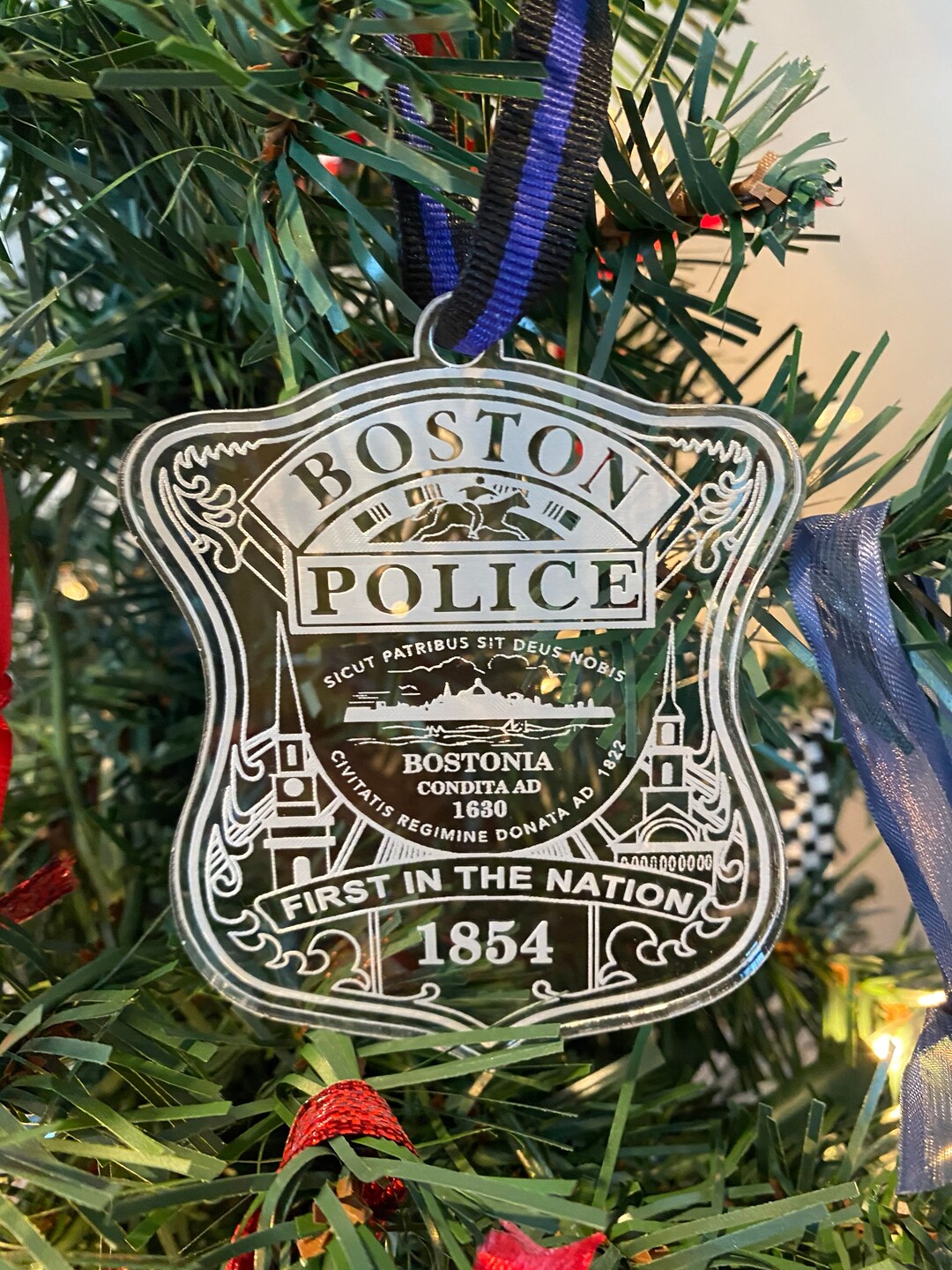 Boston Police Badge Ornament - Etsy