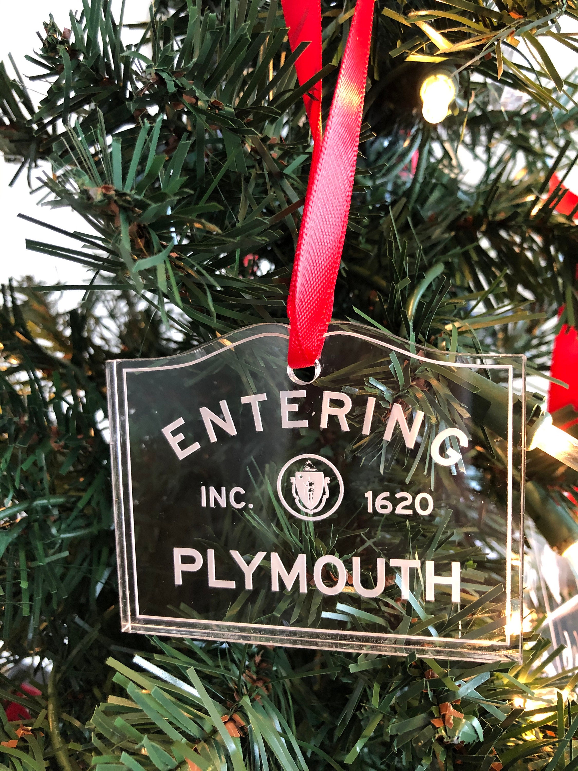 Massachusetts Town Entering Sign Ornaments | Etsy