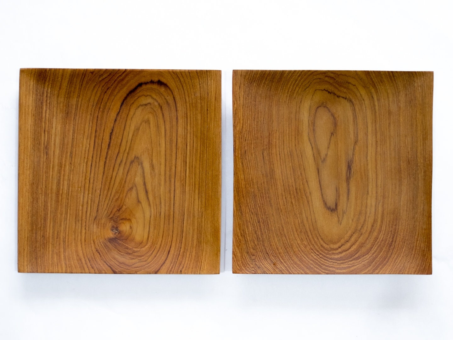 Dining & Serving Teak Wood Root 2 Square Wooden Plates Home & Living ...