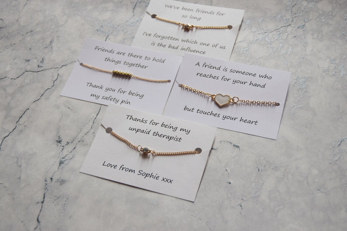 Personalised Friendship Bracelet Thank You Bracelet Choice - Etsy UK