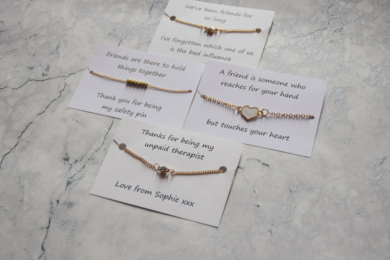 Personalised Friendship Bracelet Thank You Bracelet Choice - Etsy UK