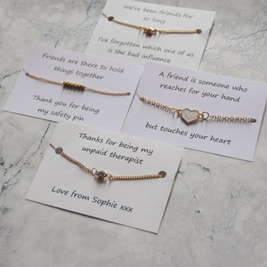 Personalised Friendship Bracelet, Thank You Bracelet, Choice of Wording ...