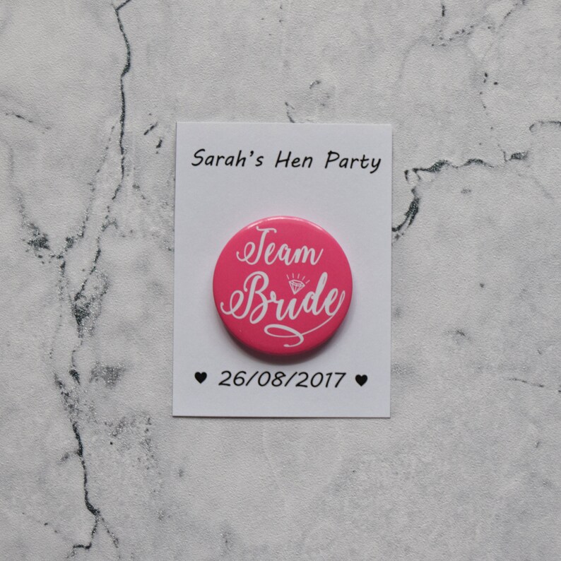 Personalised Hen Party Badges Team Bride Badge Hen Do - Etsy UK