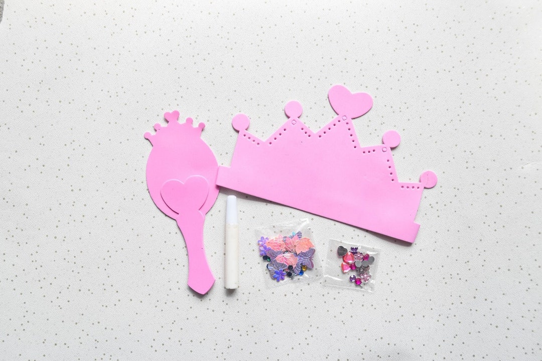 Princess Craft Kit, Make Your Own Foam Crown Wand Mirror, Children’s ...