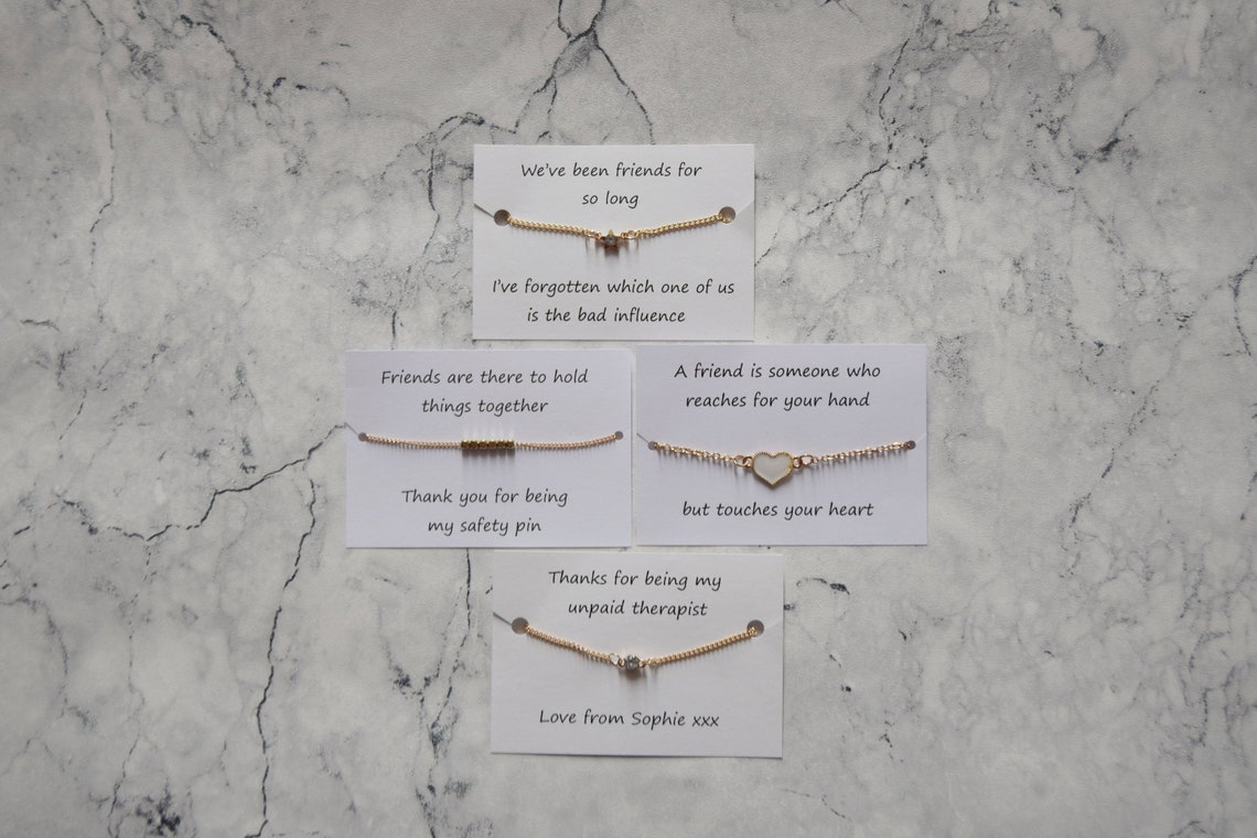 Personalised Friendship Bracelet Thank You Bracelet Choice - Etsy UK