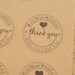 Thank You Stickers, Handmade With Love Stickers, Kraft Stickers, Party ...