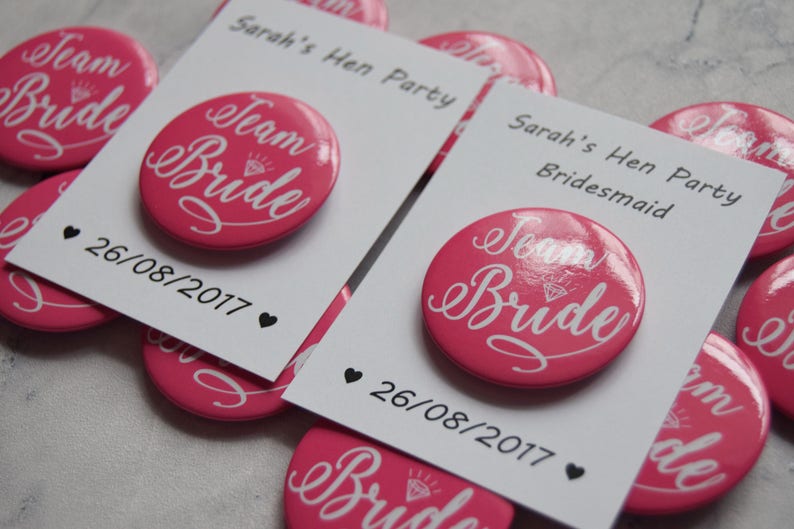 Personalised Hen Party Badges Team Bride Badge Hen Do - Etsy UK