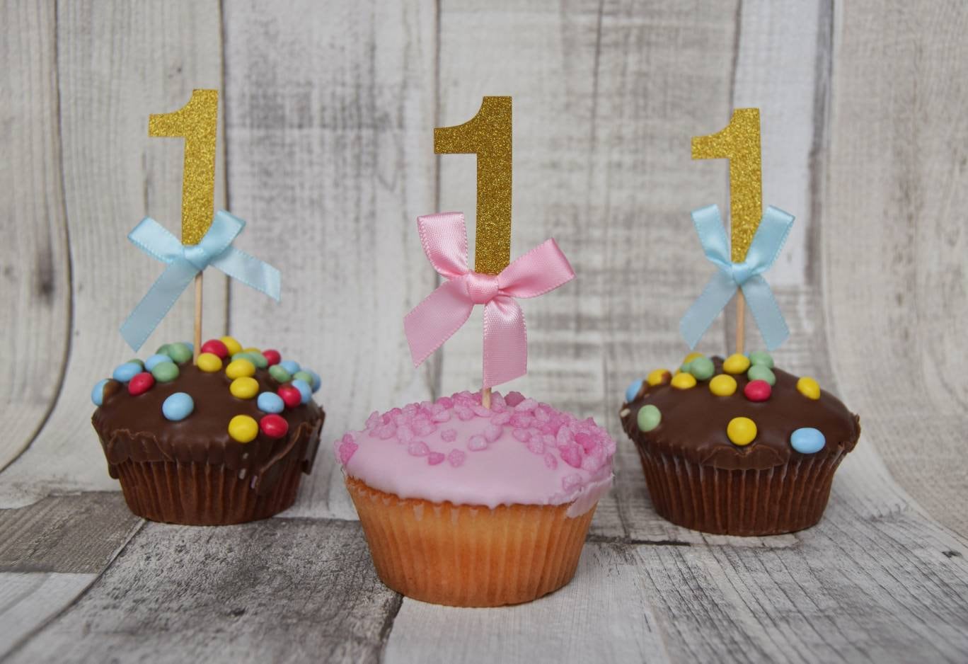 First 1st Birthday Cupcake Topper, Birthday Party Decorations, Gold ...