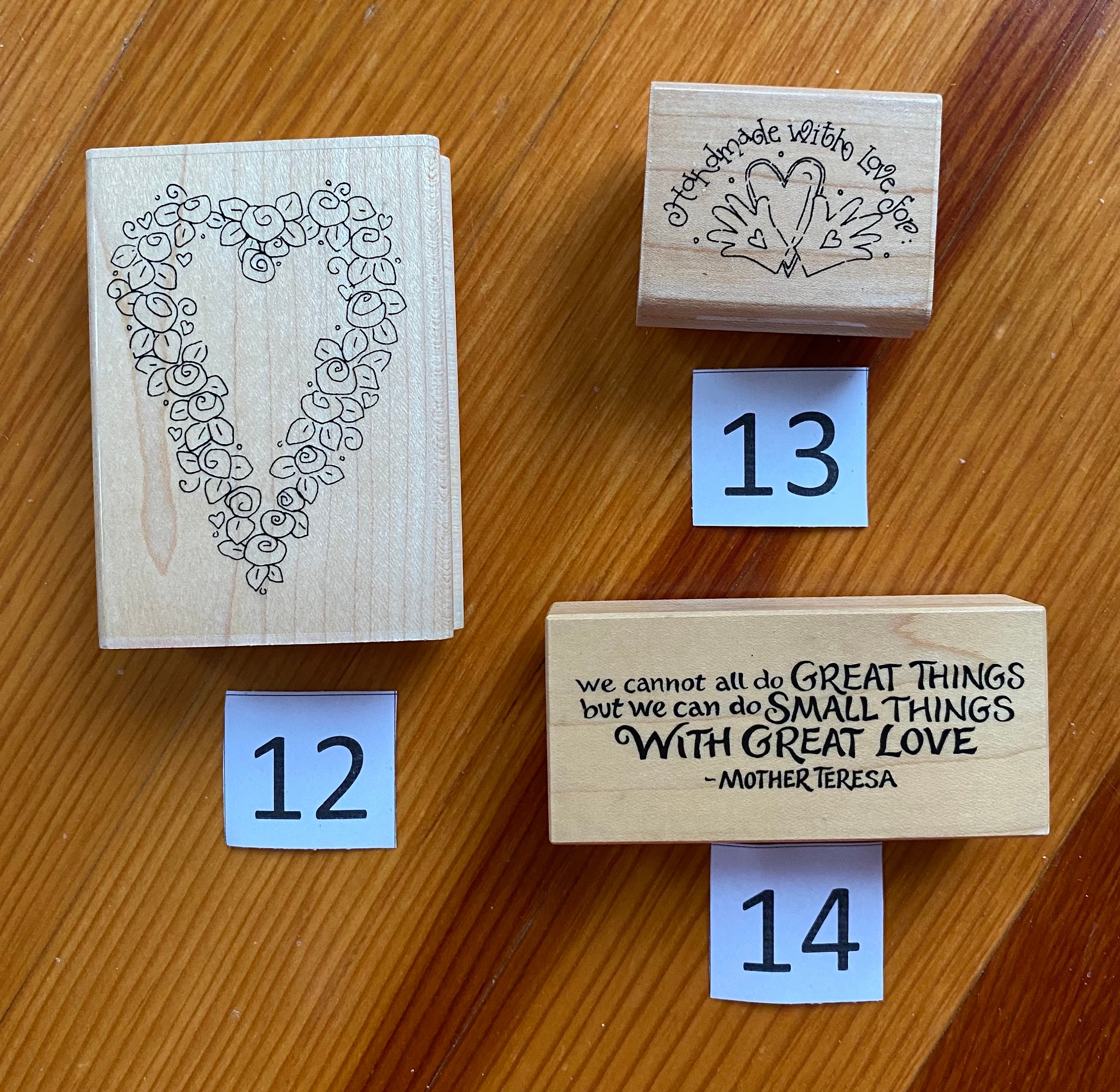 Floral/valentine Themed Rubber Stamp Set - Etsy