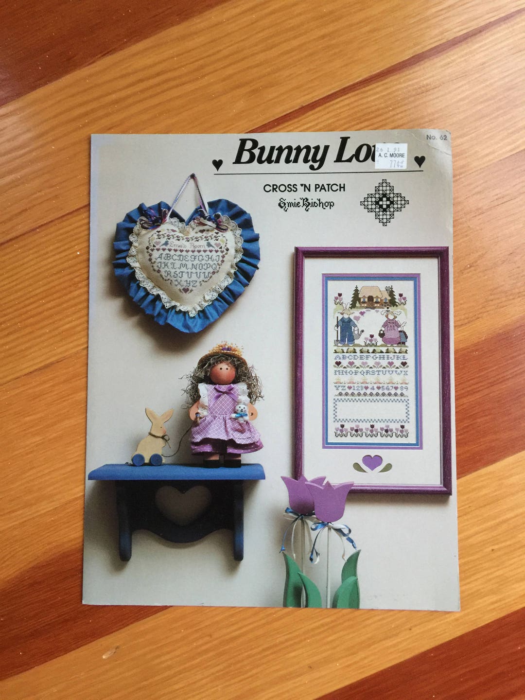 Cross Stitch Chart:Bunny Love Cross 'N Patch Emie Bishop - Etsy España